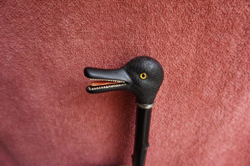 Articulated Ebony Duck, System Walking cane. France, circa 1890 ...